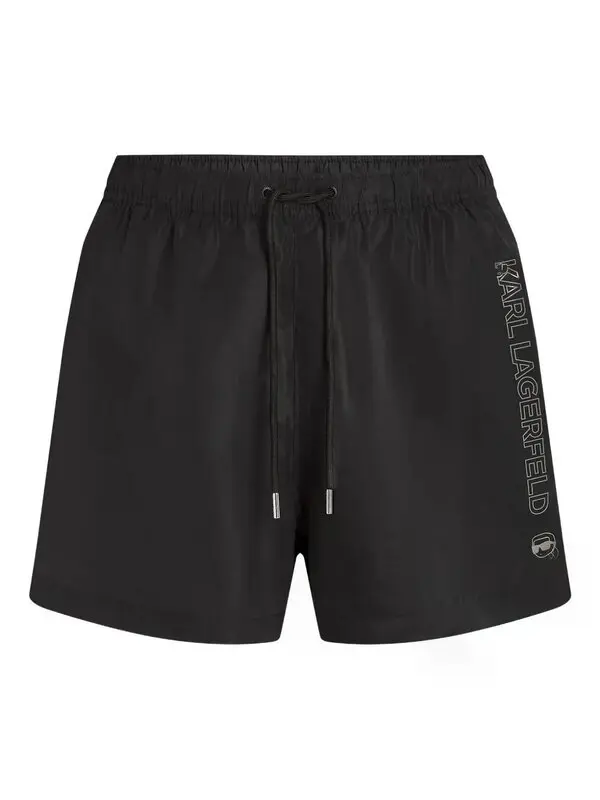 Karl Lagerfeld Logo-print Swim Shorts - Black