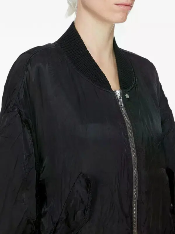 Rick Owens Ruched Bomber Jacket - Black