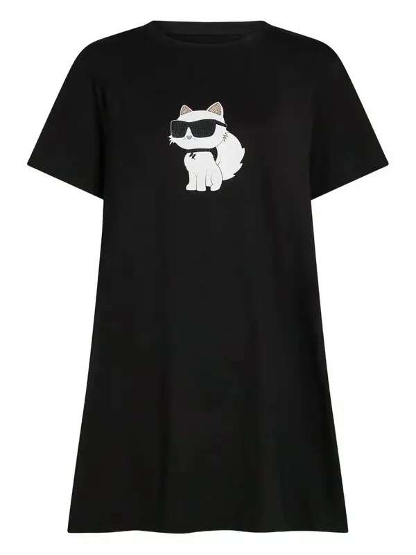 Karl Lagerfeld Ikon Pajama Dress - Black