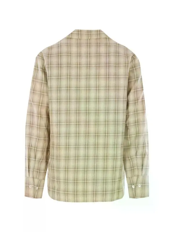 Séfr Ignacio Notched Collar Checked Shirt - Neutrals