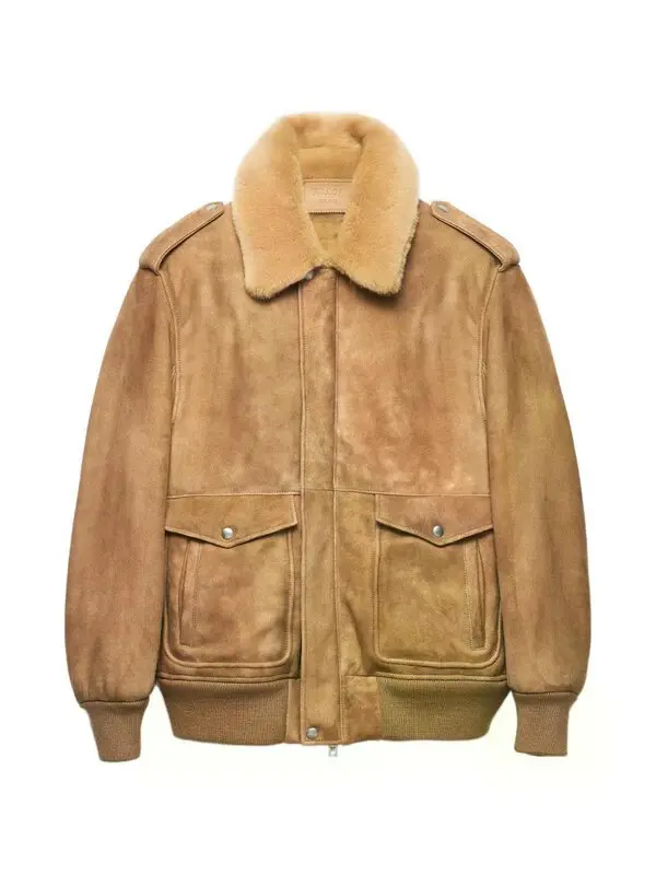 Prada Suede Bomber Jacket - Brown