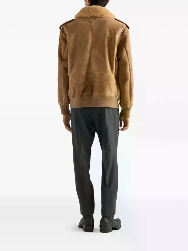 Prada Suede Bomber Jacket - Brown