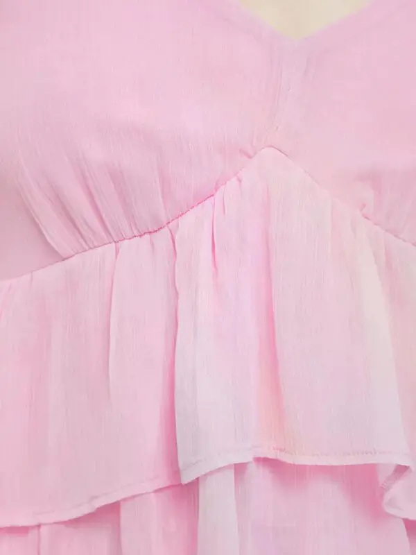 abercrombie pink ruffle dress Abercrombie & Fitch strapless ruffle hardware maxi dress in pink floral