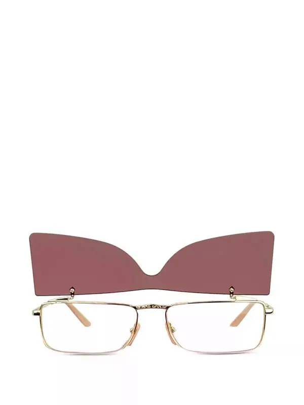 Gucci Flip-up Rectangle Sunglasses - Gold