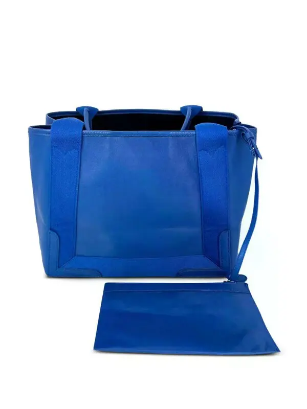 Balenciaga Calfskin Tote Bag With Removable Pouch - Blue