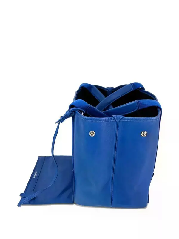 Balenciaga Calfskin Tote Bag With Removable Pouch - Blue