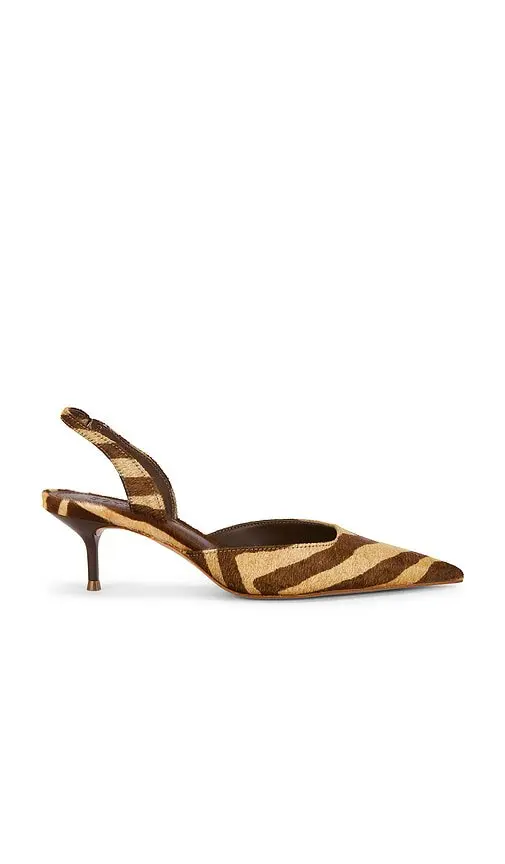 Schutz Paola Mid Pump Slingback With Kitten Heel - Brown
