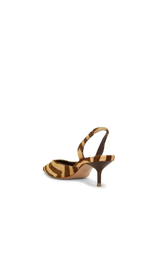 Schutz Paola Mid Pump Slingback With Kitten Heel - Brown