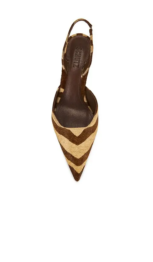 Schutz Paola Mid Pump Slingback With Kitten Heel - Brown