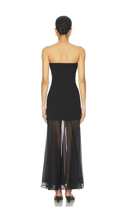 Astr The Label Lizet Strapless Sheer Maxi Dress