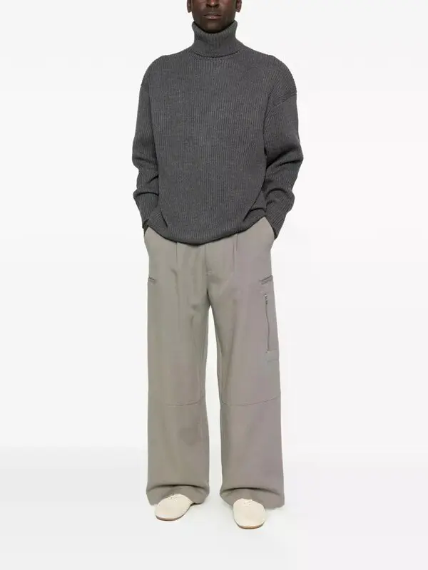 ENTIRE STUDIOS Ribbed Roll-neck Sweater - Grey