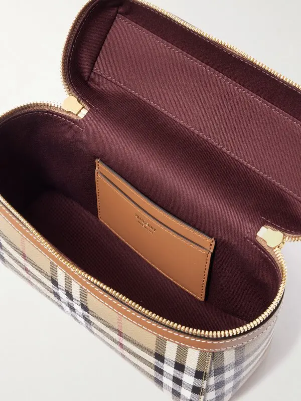 Burberry Leather-trimmed Checked Vanity Bag