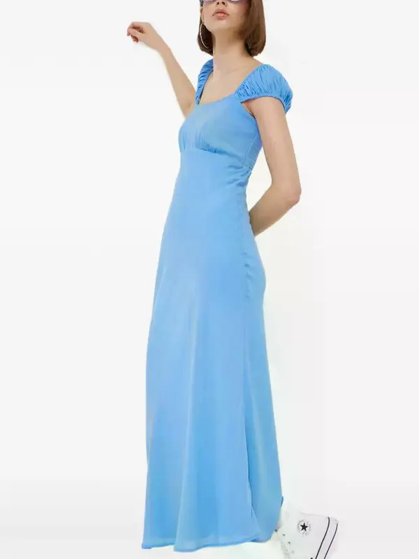 abercrombie blue maxi dress Elegant Blue Strapless Crystal Fringe Evening Dress SS520 main image 0
