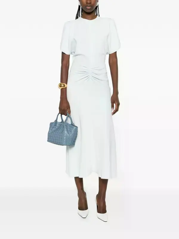 Victoria Beckham Gathered-waist Midi Dress - Blue