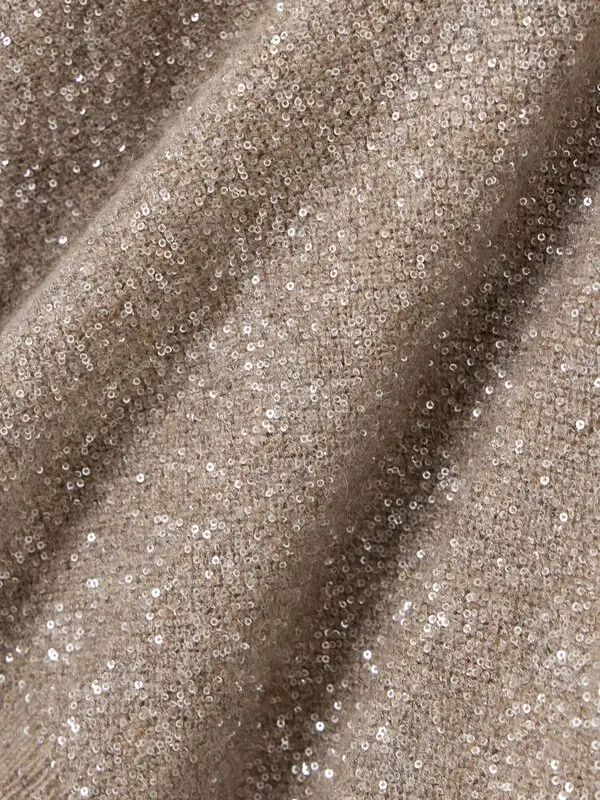 Brunello Cucinelli Sequined Knitted Sweater - Brown