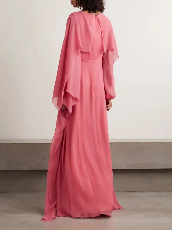 Erdem Cape-effect Embellished Gown