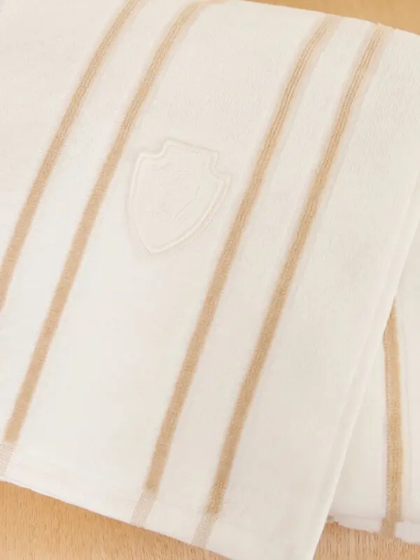Brunello Cucinelli Embroidered Striped Cotton-terry Beach Towel