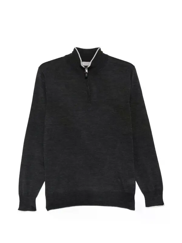 Canali Zip-fastening Sweater - Grey