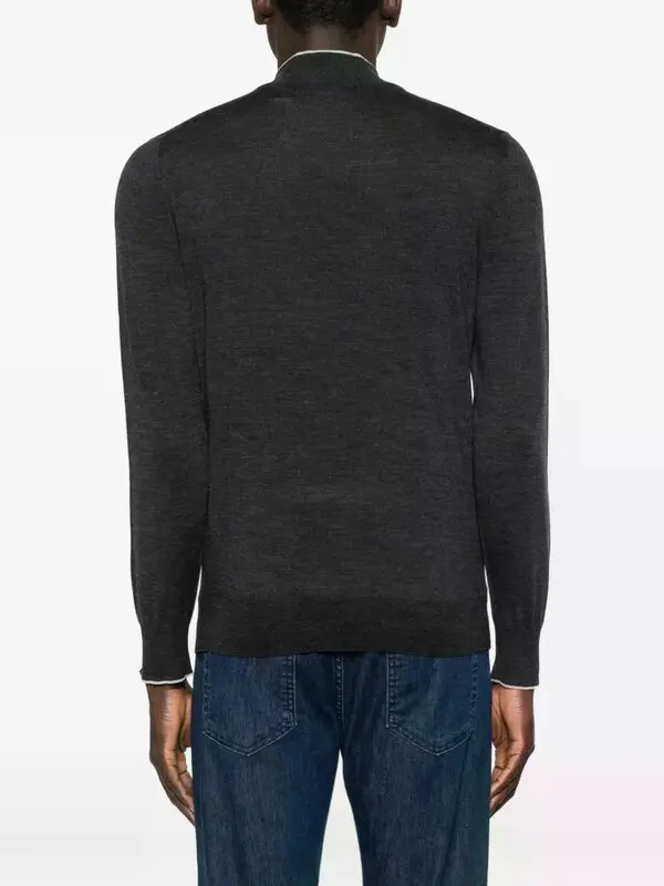 Canali Zip-fastening Sweater - Grey