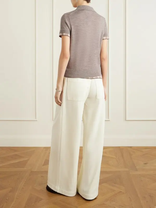 Acne Studios Layered Checked Wool Polo Shirt