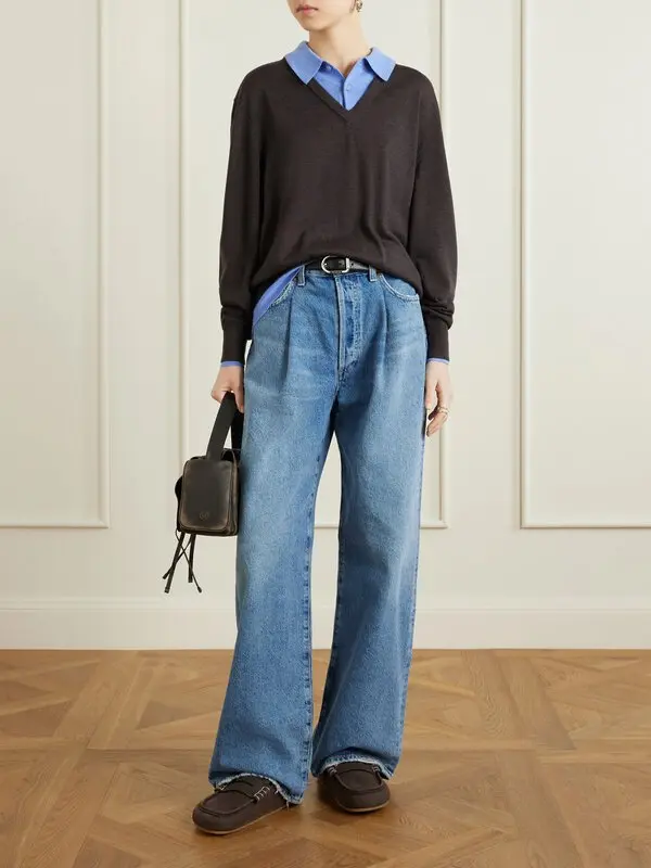 Acne Studios Layered Wool Polo Sweater - Brown