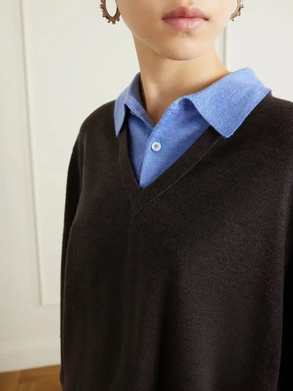 Acne Studios Layered Wool Polo Sweater - Brown