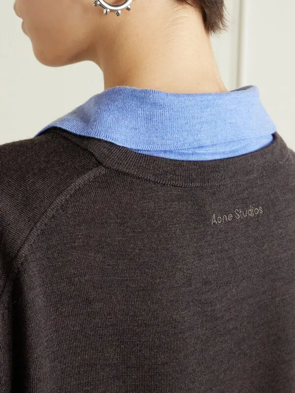 Acne Studios Layered Wool Polo Sweater - Brown