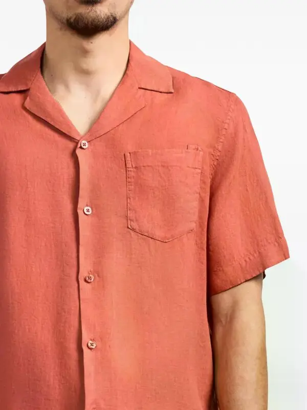 Frescobol Carioca Angelo Chest-pocket Short-sleeve Shirt - Orange