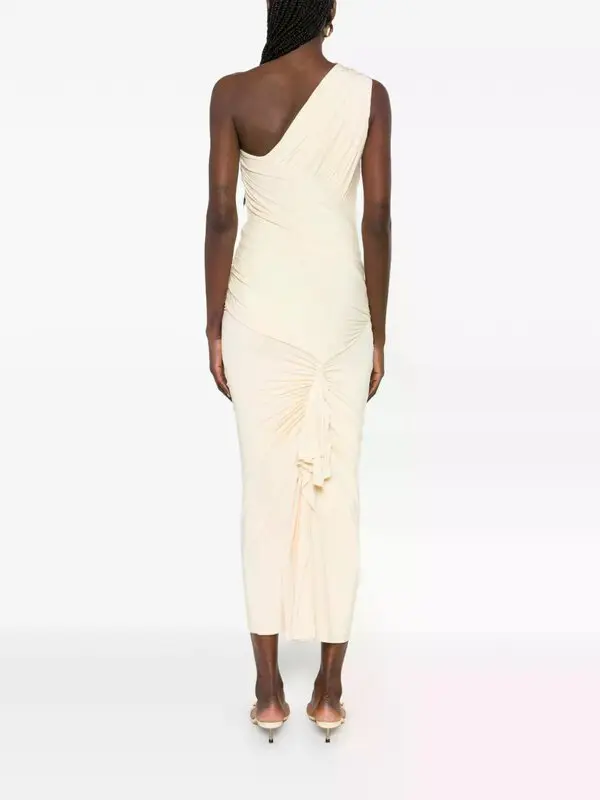 Tove One-shoulder Ruched Dress - Neutrals