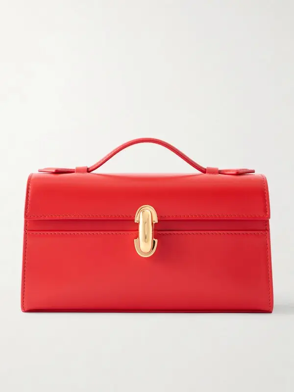 Savette Symmetry Pochette Leather Tote - Red