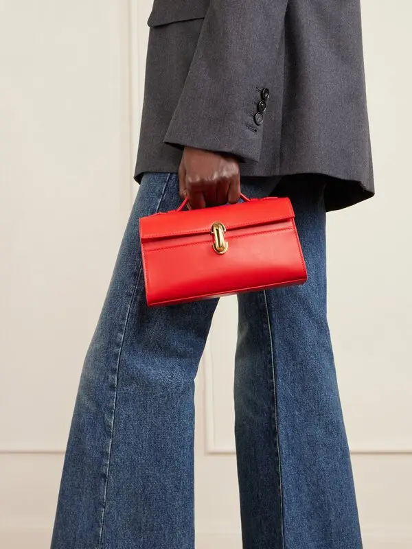 Savette Symmetry Pochette Leather Tote - Red