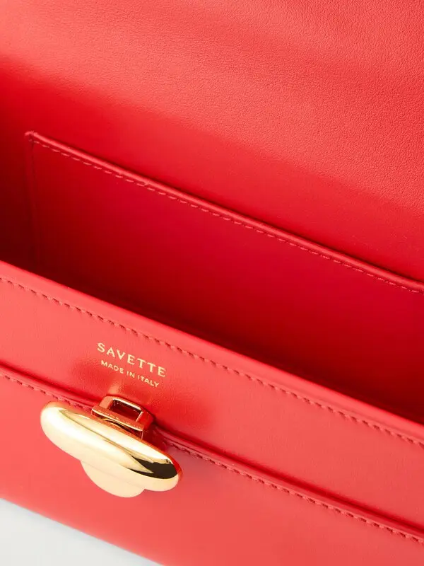 Savette Symmetry Pochette Leather Tote - Red