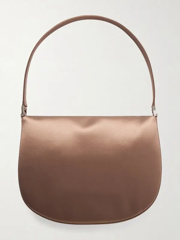 Savette Tondo Small Satin Shoulder Bag - Brown