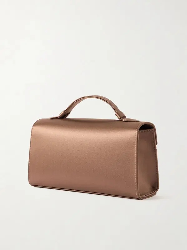 Savette Symmetry Pochette Satin Tote - Brown