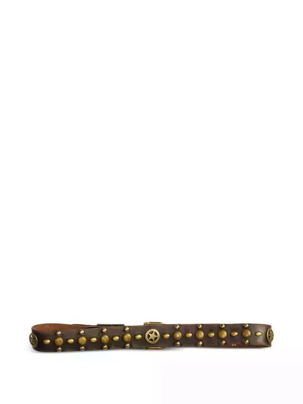 Ralph Lauren Star-detail Studded Leather Belt - Brown