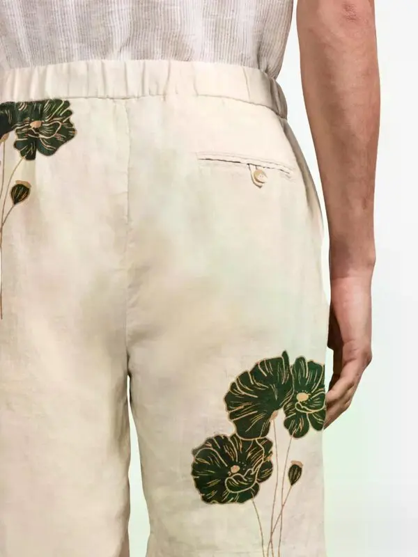 Frescobol Carioca Felipe Floral-print Shorts - Neutrals
