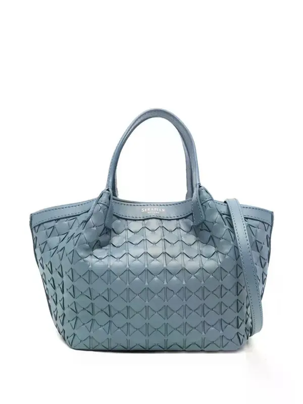 SERAPIAN Mini Leather Tote Bag - Blue