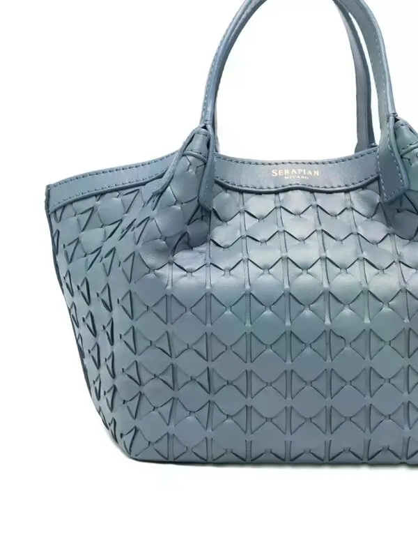 SERAPIAN Mini Leather Tote Bag - Blue