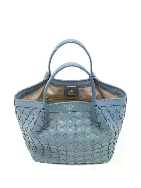 SERAPIAN Mini Leather Tote Bag - Blue