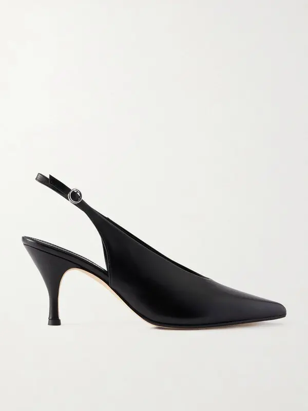 AeydĒ Carla Leather Slingback Pumps - Black