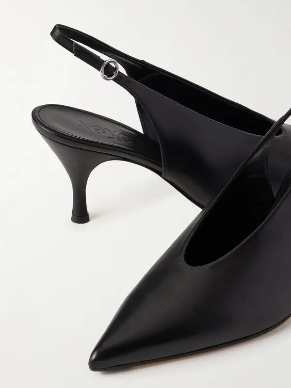 AeydĒ Carla Leather Slingback Pumps - Black