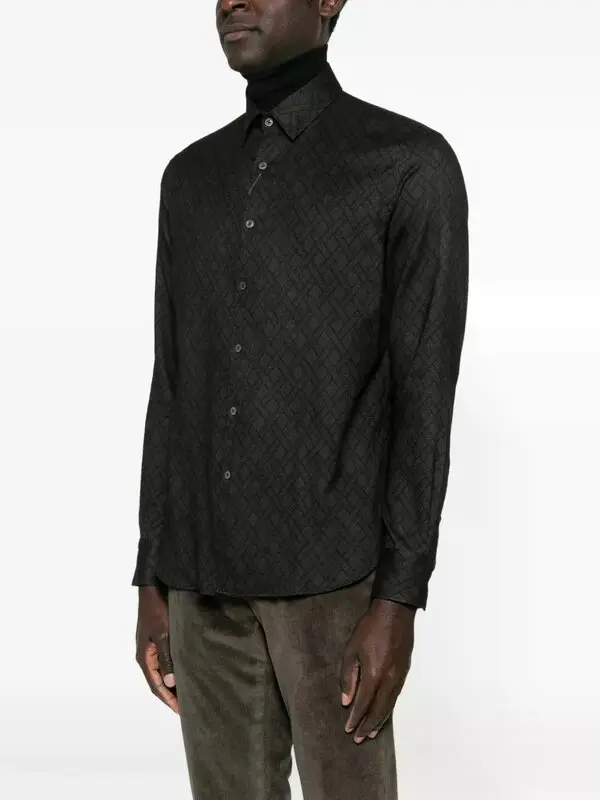 Canali Long-sleeve Patterned Shirt