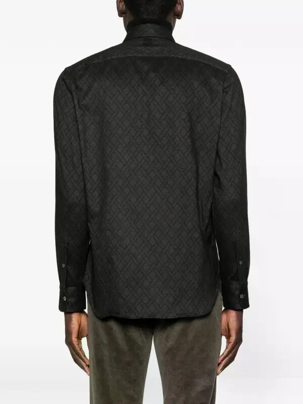 Canali Long-sleeve Patterned Shirt