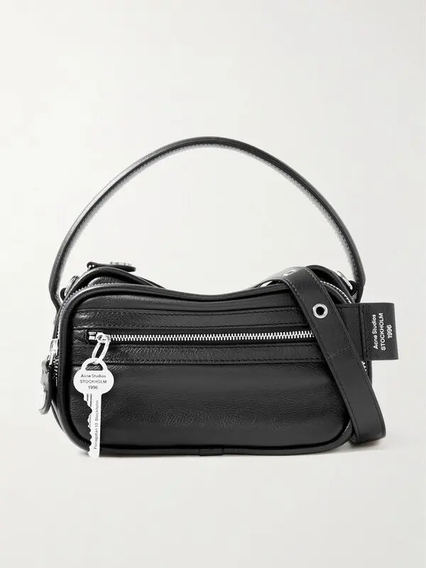Acne Studios Embellished Leather Camero Kit Shoulder Bag - Black