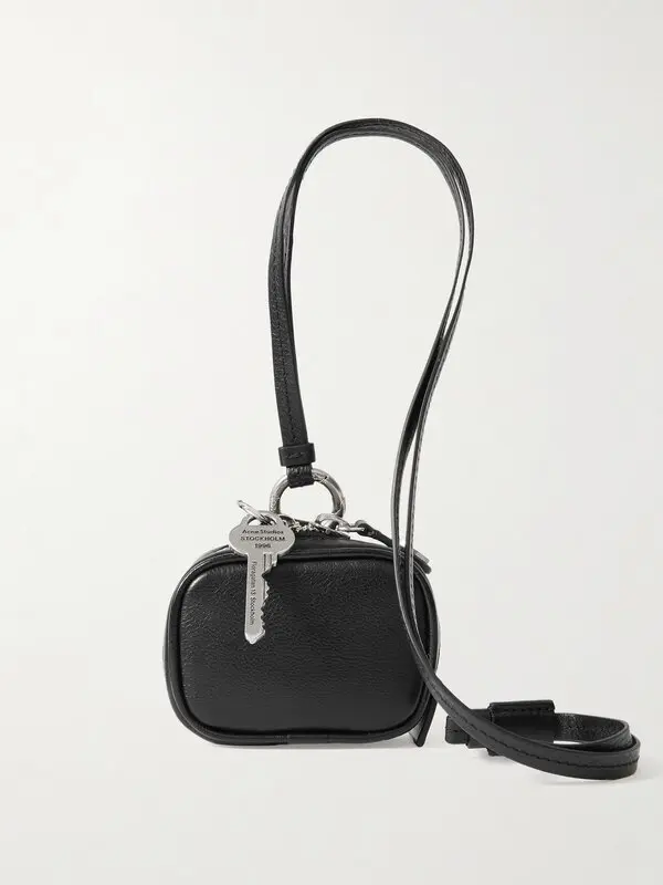 Acne Studios Camero Embellished Leather Keychain - Black