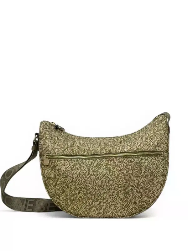 Borbonese Printed Middle Luna Shoulder Bag - Green