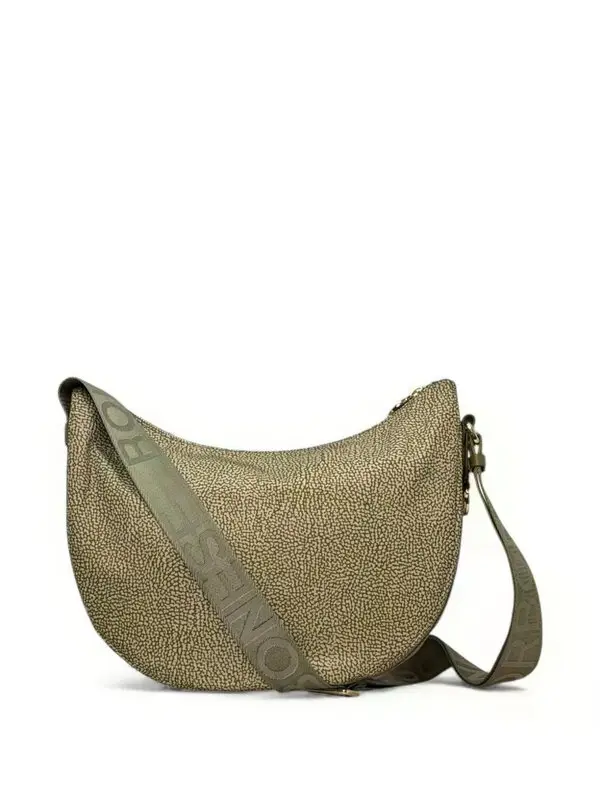 Borbonese Printed Middle Luna Shoulder Bag - Green