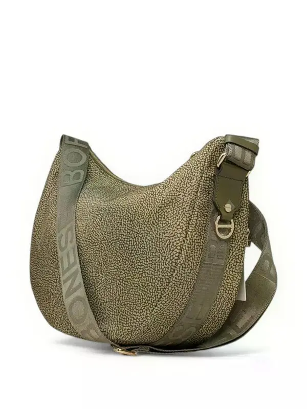Borbonese Printed Middle Luna Shoulder Bag - Green