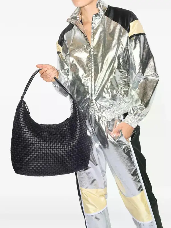 Mz Wallace Woven Shoulder Bag - Black