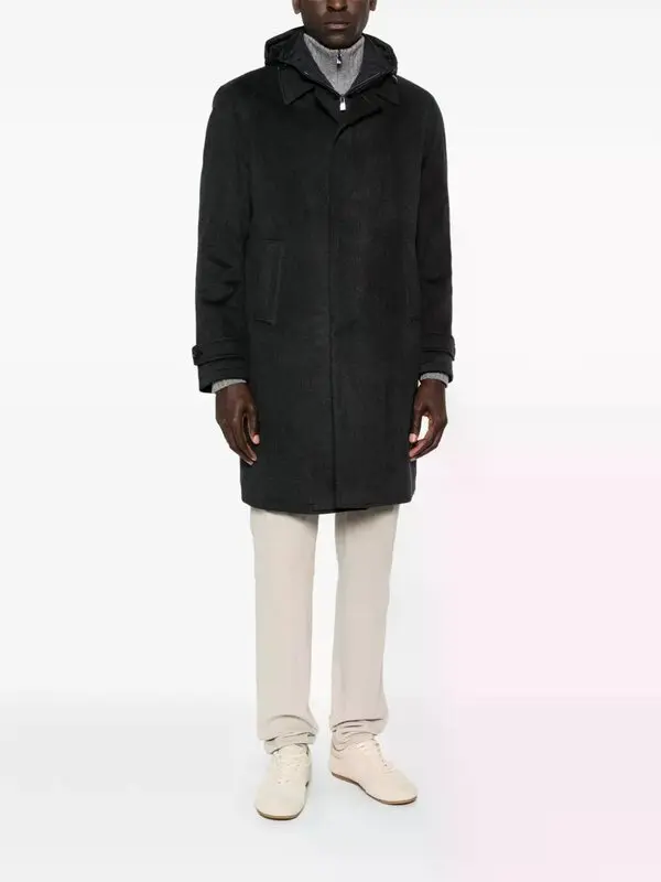 Corneliani Hooded Coat With Pocket Detail